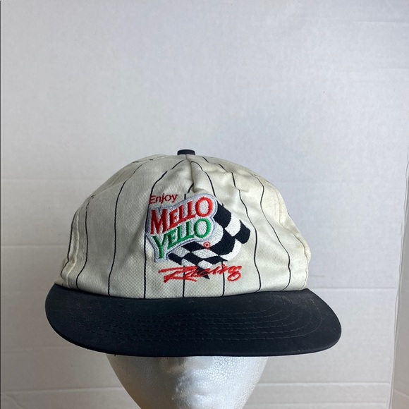 Accessories | Vintage Mellow Yellow Racing Hat Cap Snapback White ...